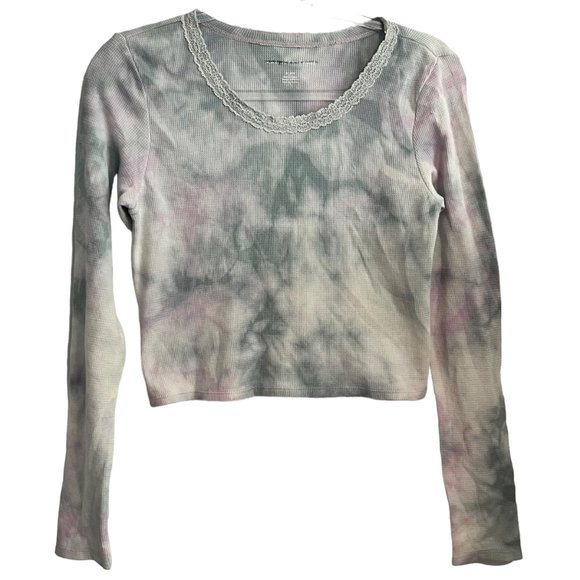 American Eagle Outfitters | Tops | New American Eagle Tie Dye Long Sleeve Crop Top Medium Lace ...